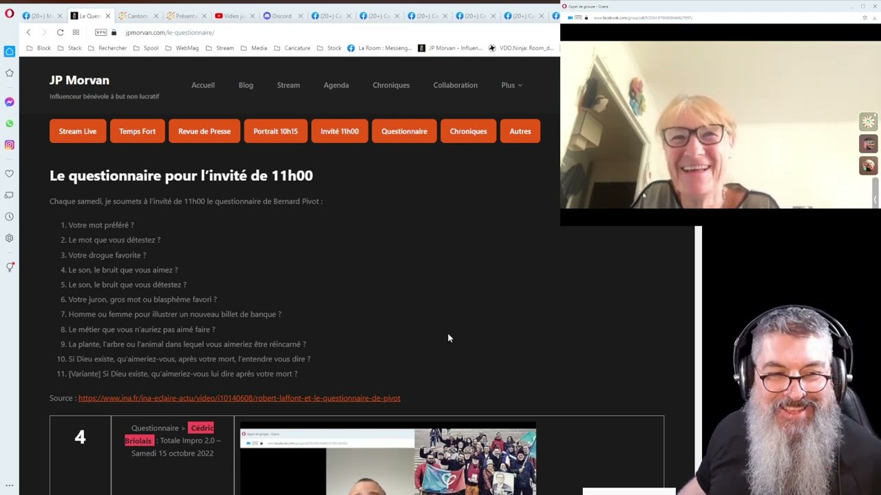 Questionnaire Annie Valette : Talk Show – Confluence du Sam 22/10/2022 ...